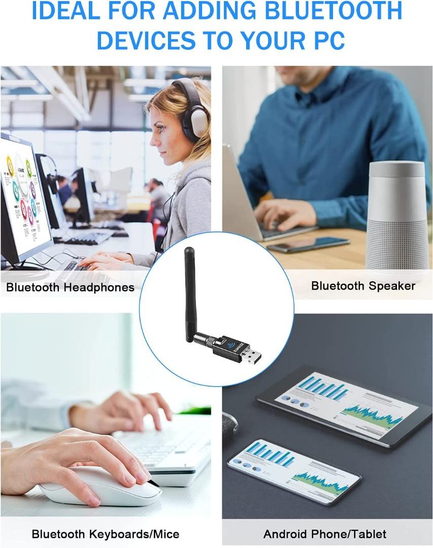 ZEXMTE Long Range Bluetooth Adapter PC, USB Bluetooth Adapter, 328FT ...