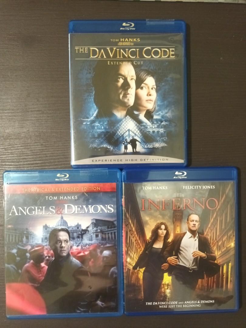 湯漢斯 TOM HANKS 達文西密碼 THE DAVINCI CODE + 地獄解碼 INFERNO + 天使與魔鬼 ANGELS & DEMONS BLU-RAY MOVIE 共3隻 藍光 ...