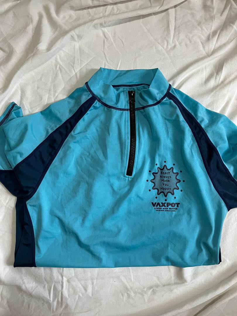 Aqua blue rash guard, Men's Fashion, Tops & Sets, Swim Top & Rash ...