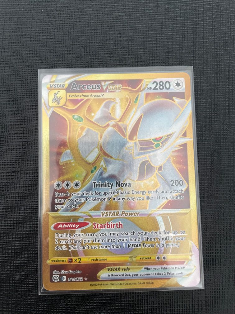 Arceus Vstar gold tcg pokemon brilliant stars, Hobbies & Toys ...
