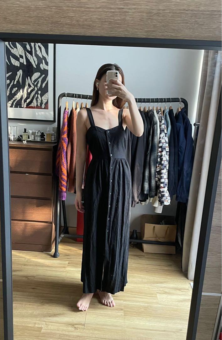 Linen black maxi dress BNWOT, Women's Fashion, Dresses & Sets, Dresses ...