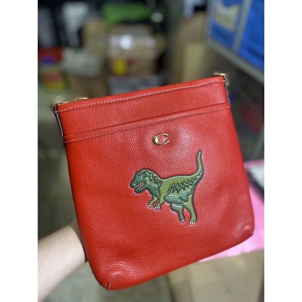 AUTHENTIC Coach Rexy Kitt Pebbled Leather Crossbody Bag Red, Women's ...