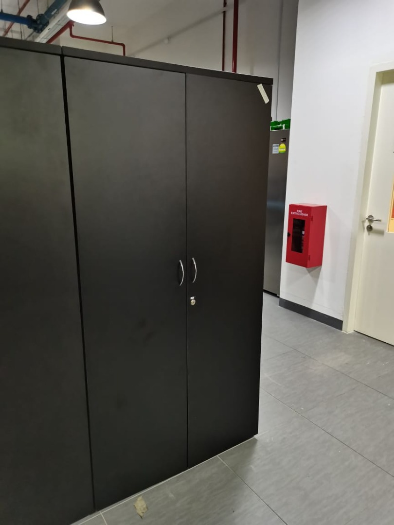 Black 2 Swing Door Wood Cabinet, Furniture & Home Living, Furniture ...