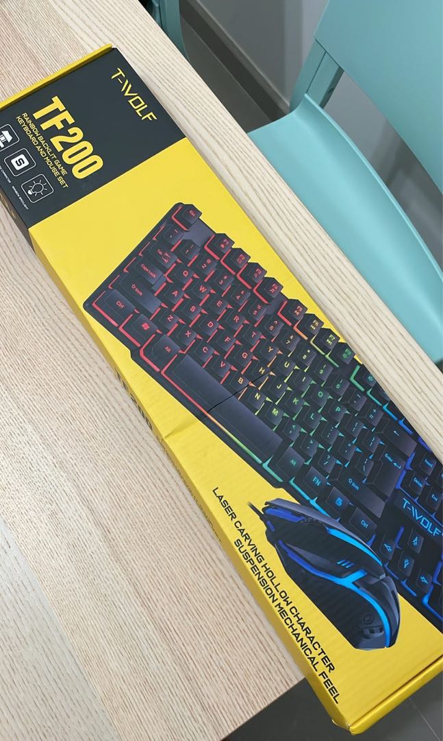 *BNIB* TF200 Rainbow Backlit Game Keyboard and Mouse Set, Computers & Tech, Parts & Accessories ...