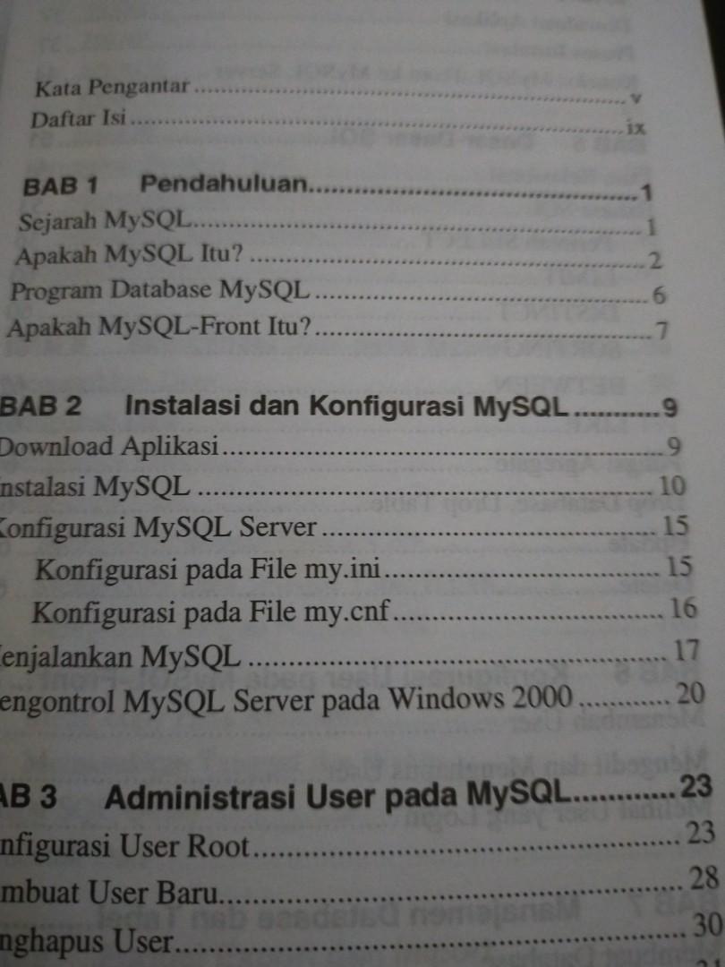 Buku Manajemen Database MySQL Menggunakan MySQL Front, Buku & Alat Tulis, Buku di Carousell