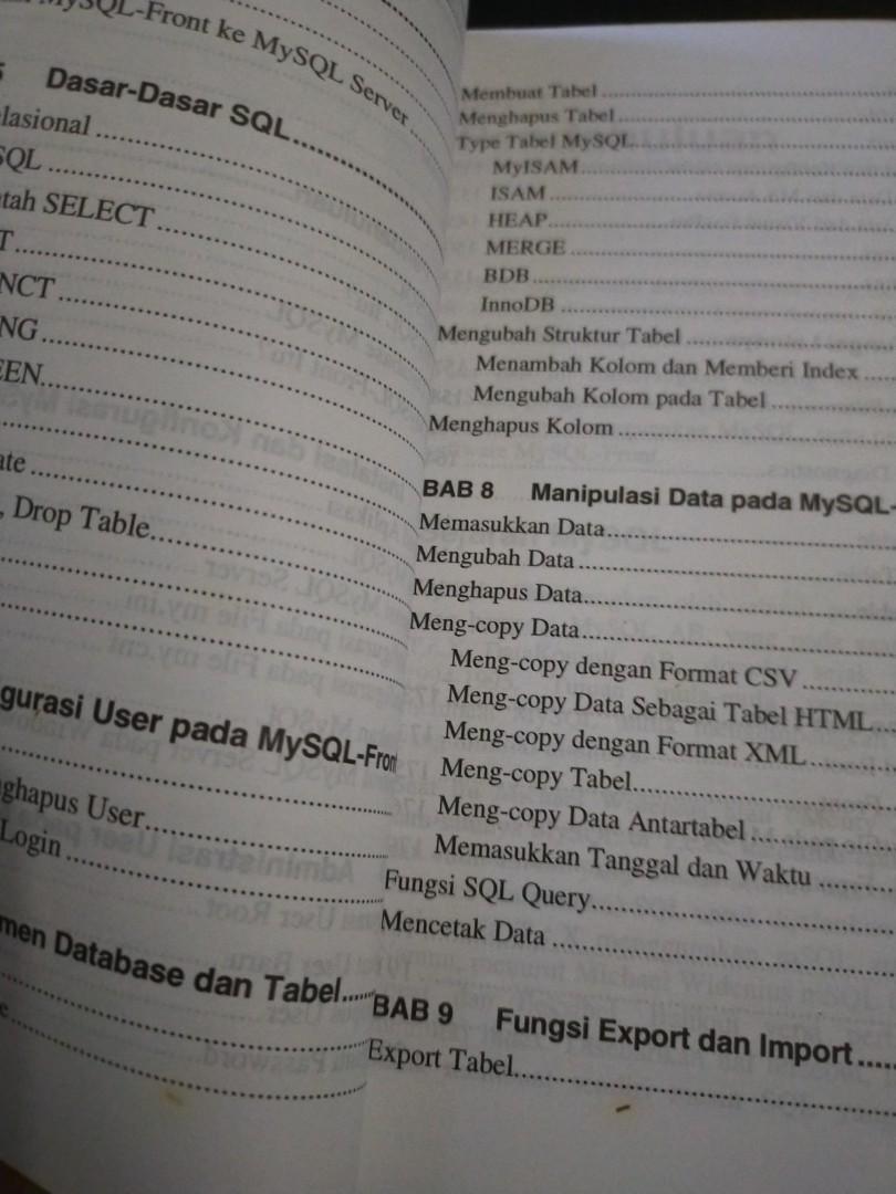 Buku Manajemen Database MySQL Menggunakan MySQL Front, Buku & Alat Tulis, Buku di Carousell