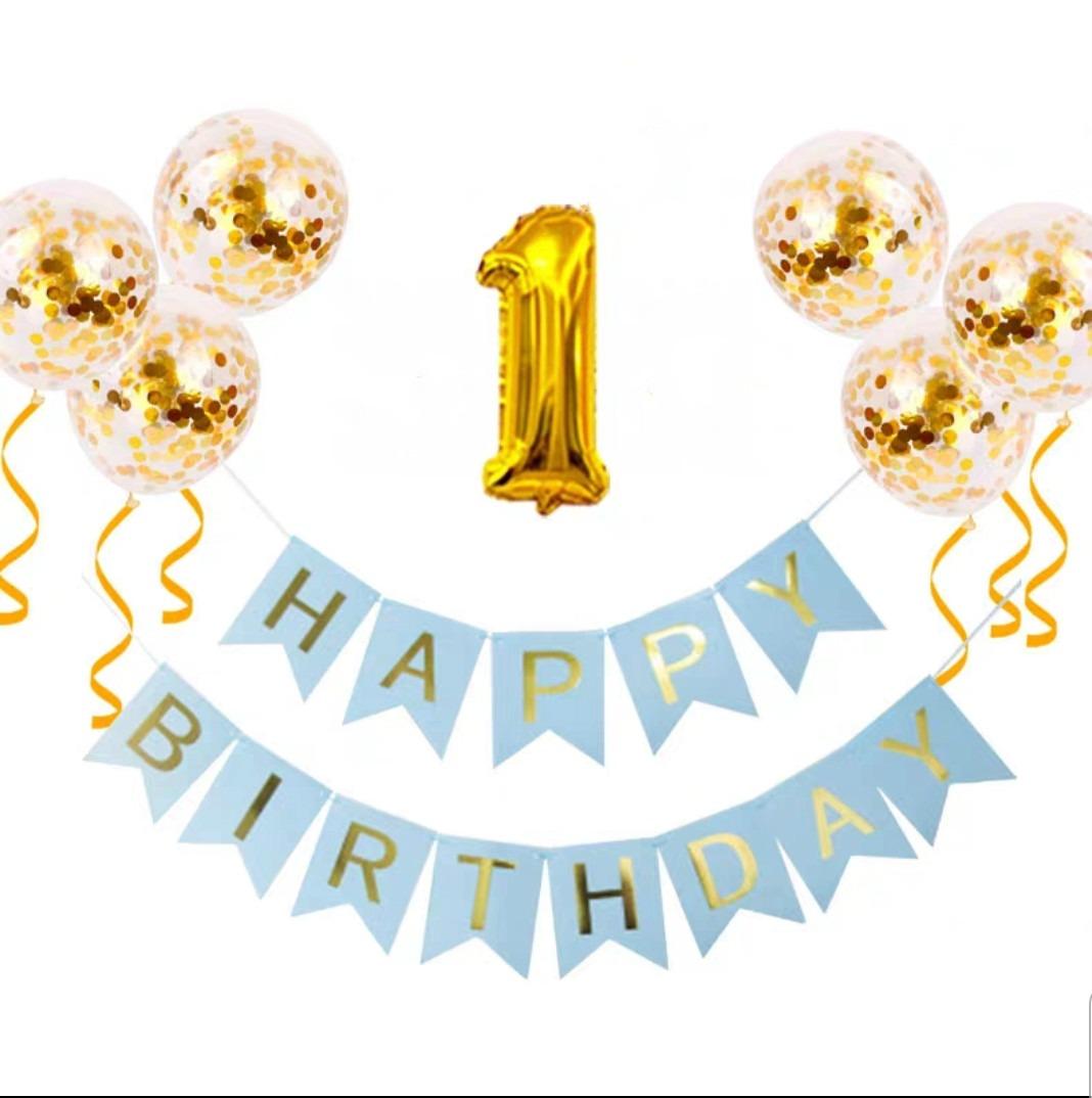 Can change numbers. Simple Gold Birthday Decoration, Hobbies & Toys ...