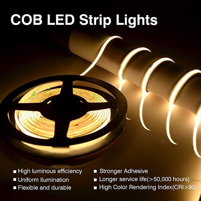 COB 12V LED Light Strip Flexible Custom Length lightstrip for Cabinet ...