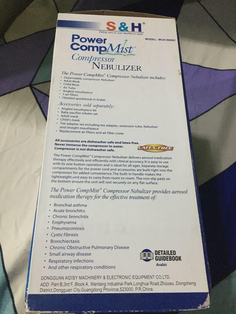 CompMist Germany Compressor Nebulizer Latex-Free, Health & Nutrition ...