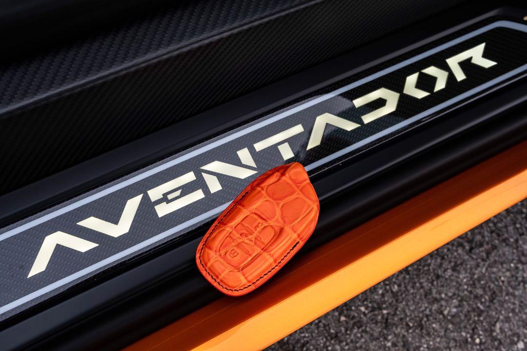 Custom Made Car Key Pouch in Matte Orange Crocodile for Lamborghini ...