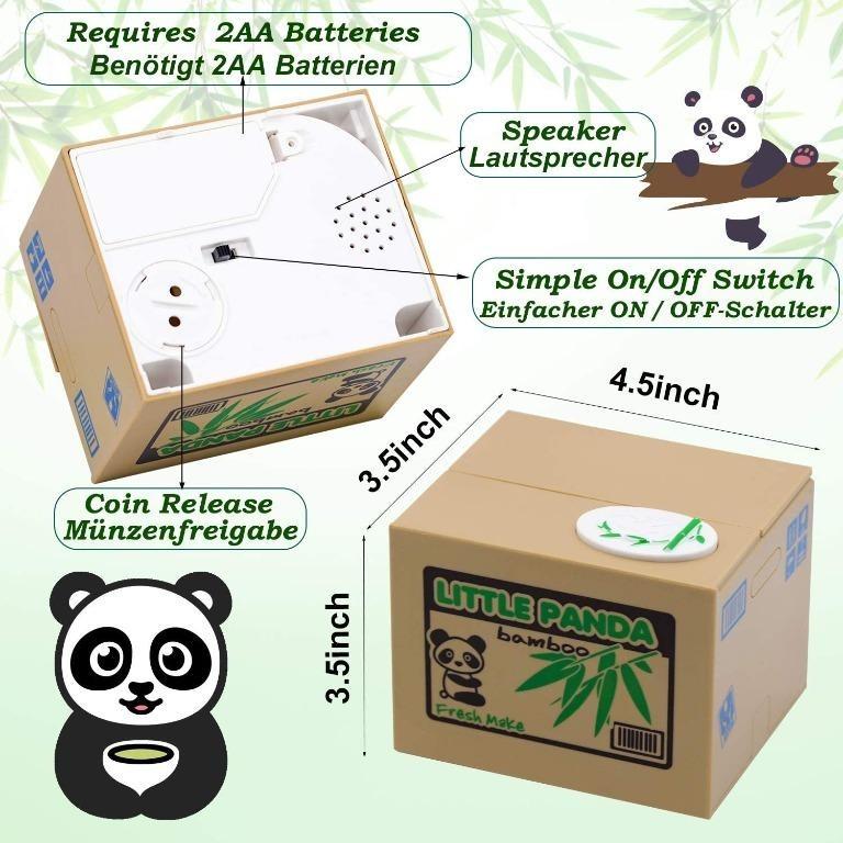 Electronic Panda Money Box for Children and Adults - Money Box with Pandas Paw for Coins - Funny ...