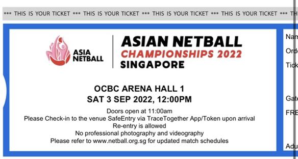 Free Ticket Asian Netball Championship, Tickets & Vouchers, Event ...