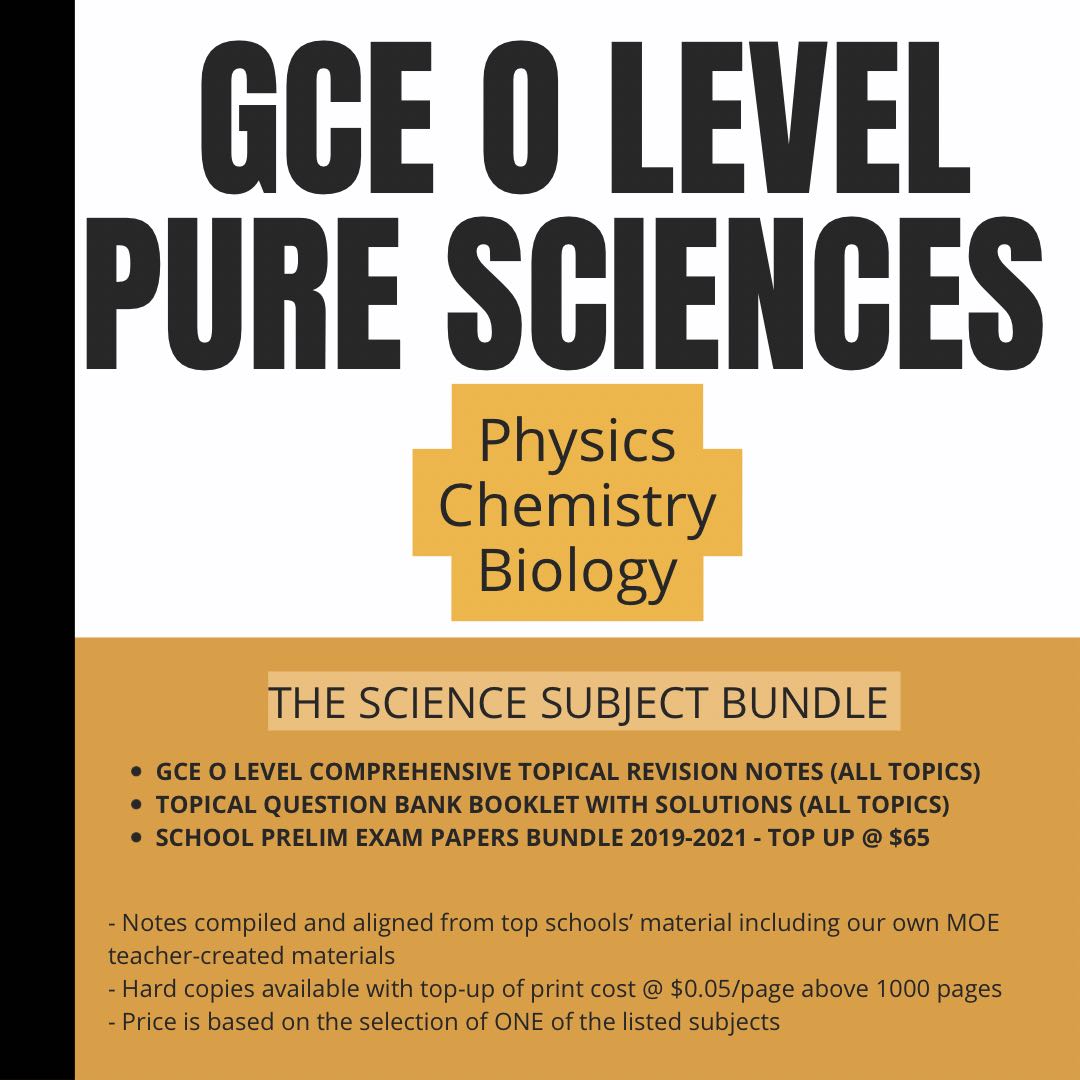 GCE O LEVEL UPPER SECONDARY 3 SECONDARY 4 CHEMISTRY 5070/6092 | BIOLOGY ...