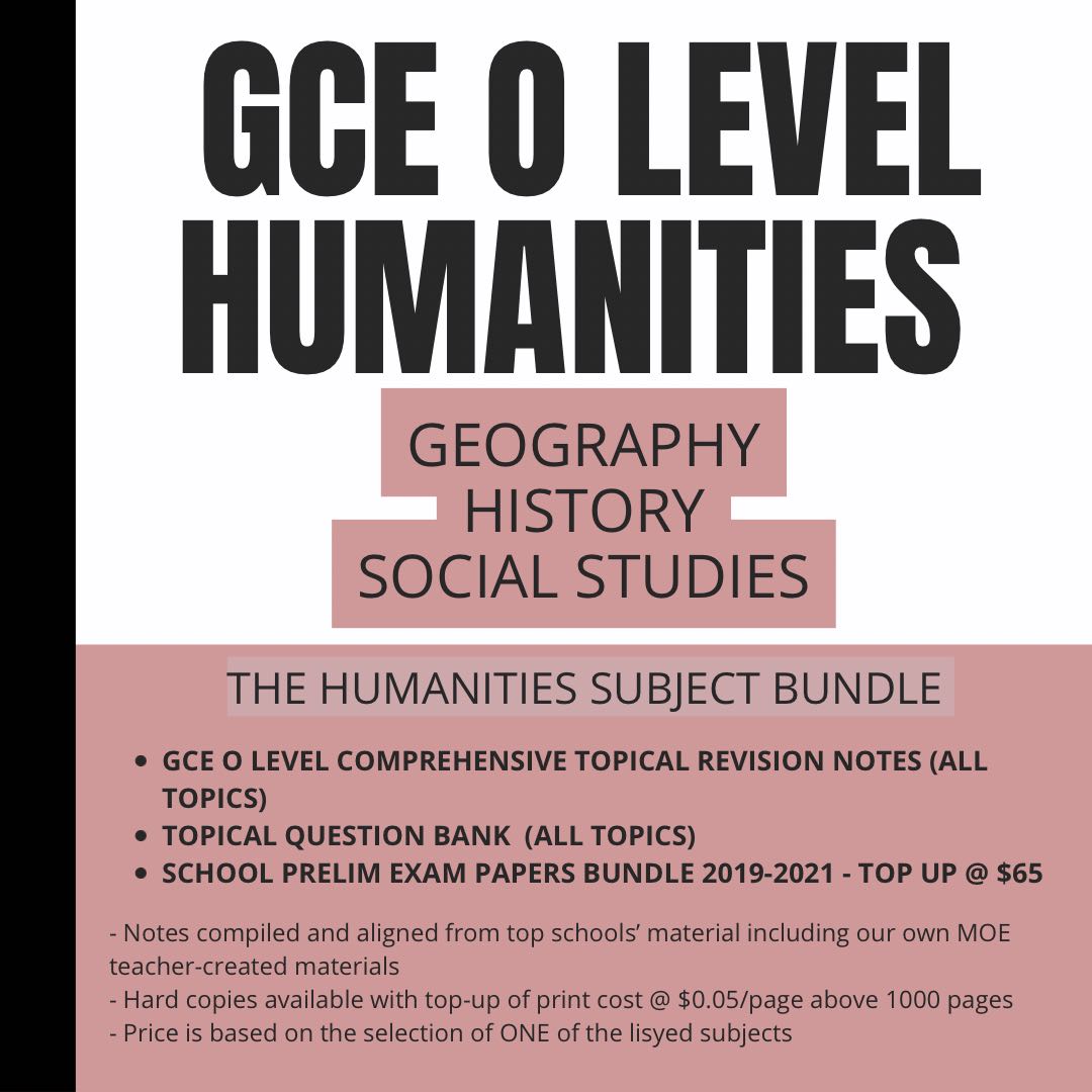 GCE O LEVELS SEC 3 SEC 4 GEOGRAPHY 2236 | GEOGRAPHY ELECTIVE 2272 ...
