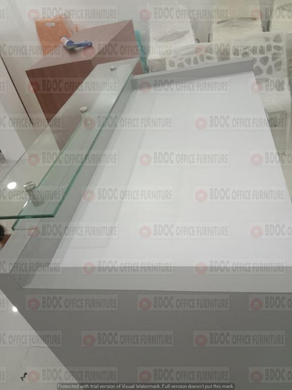 Glass Counter Top Reception Counter Table | Customized | Office ...