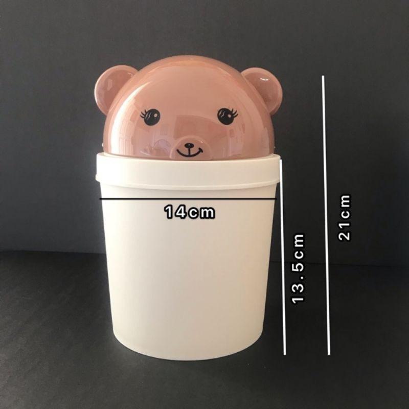 H21cm W14cm Mini Bear dustbin Multipurpose use table Trash bin take ...