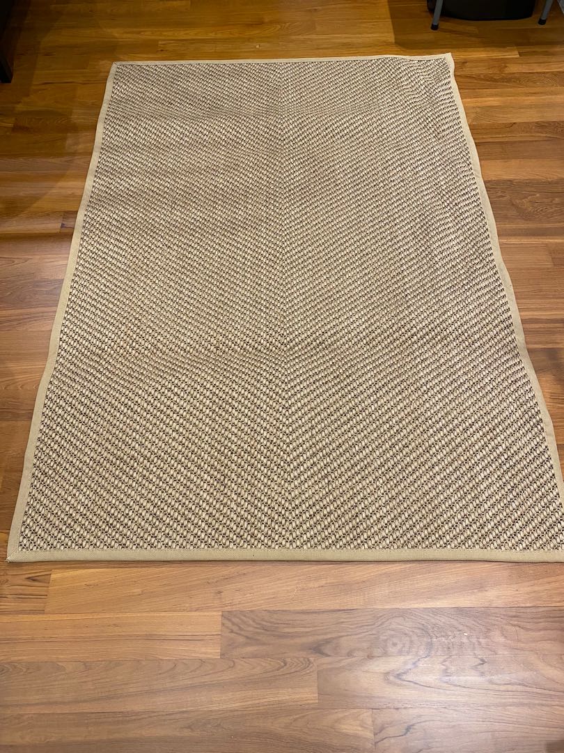 IKEA jute woven rustic rug 133 x 195cm like new, Furniture & Home ...