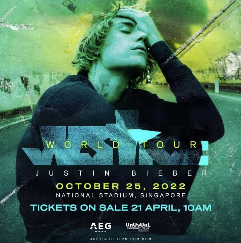 Justin Bieber JUSTICE World Tour, Tickets & Vouchers, Event Tickets on ...