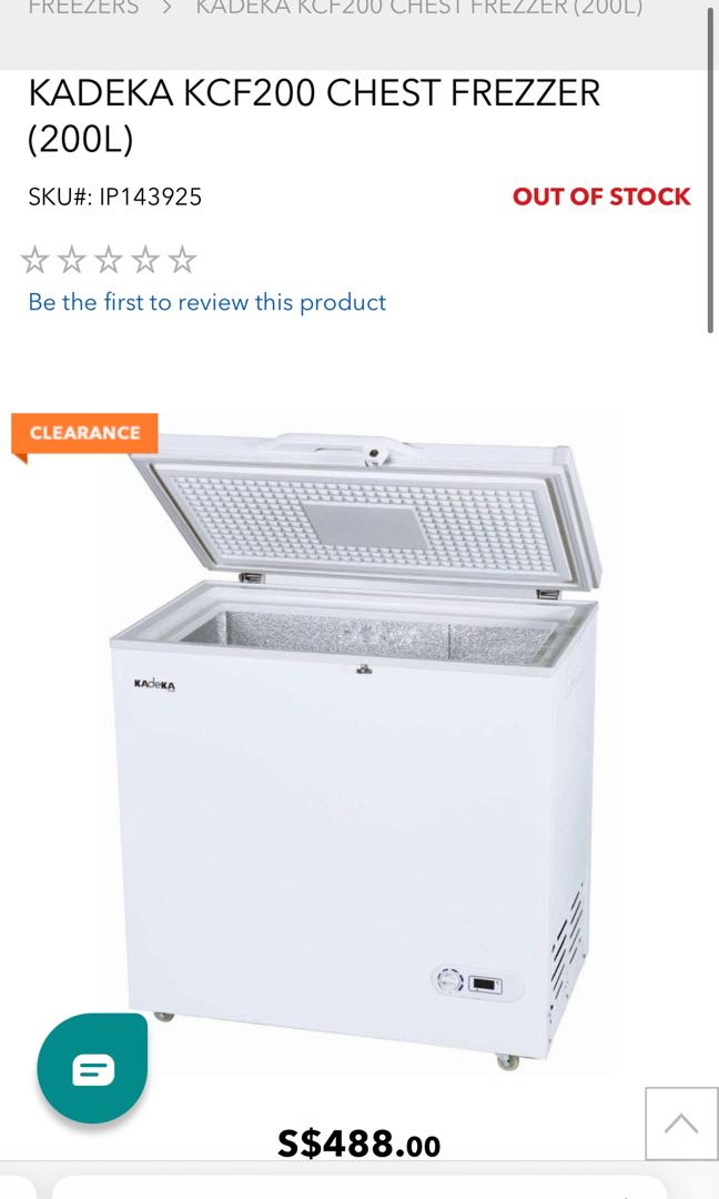 Kadeka chest freezer KCF 200, TV & Home Appliances, Kitchen Appliances ...