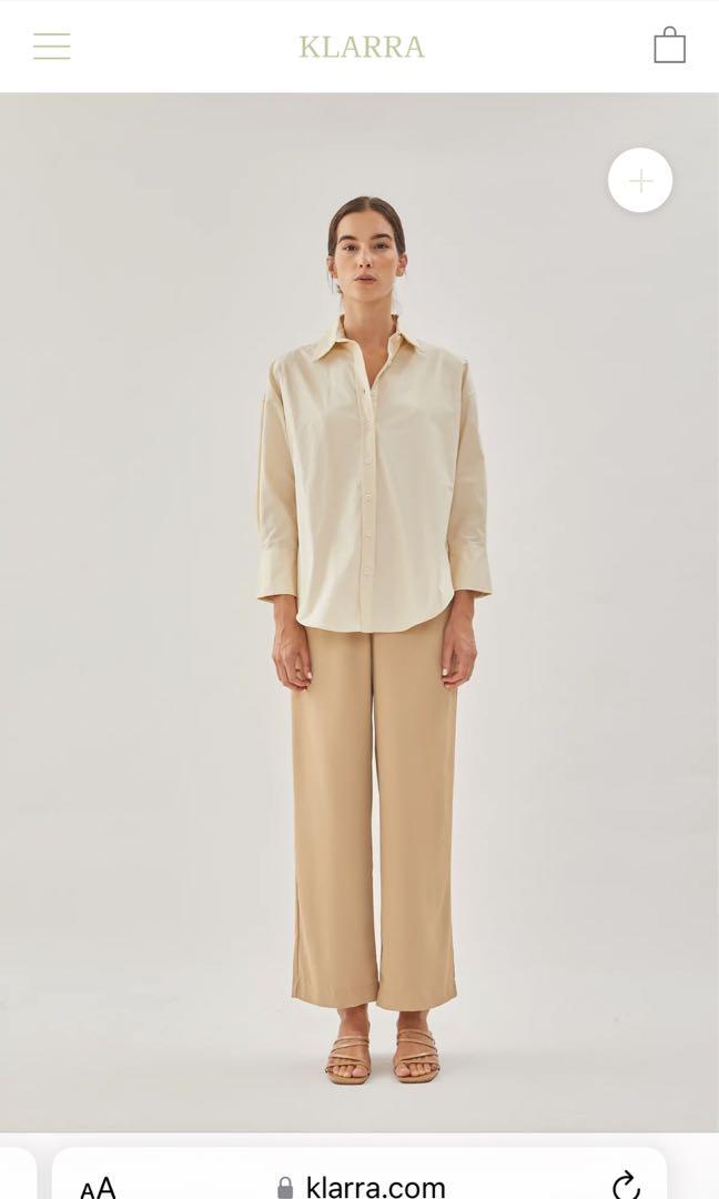 Klarra Studios Shirt in Natural, Women's Fashion, Tops, Shirts on Carousell