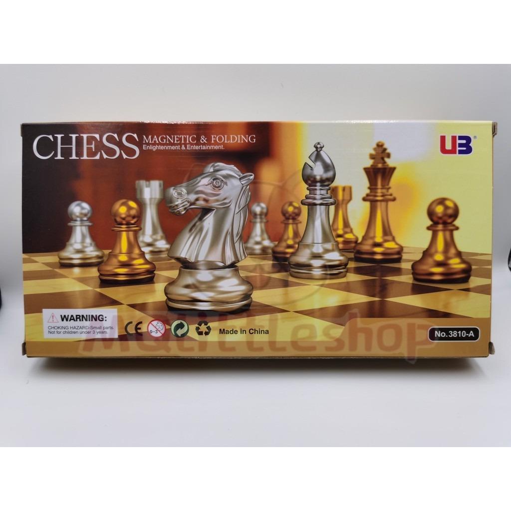 Magnetic English Chess Set Foldable Board Define and Solid Gold And ...