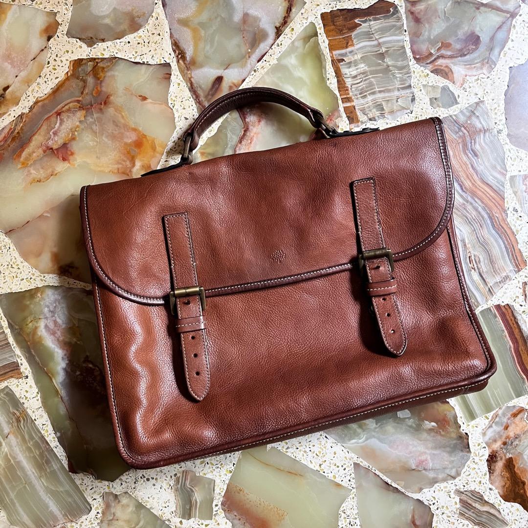 Mulberry Elkington Natural Leather Briefcase, Men's Fashion, Bags ...