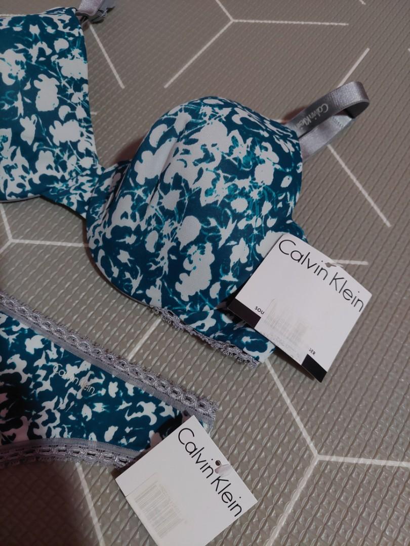 New 38B/UK14-16 Calvin Klein Bra Thongs Set, Women's Fashion, New Undergarments & Loungewear on ...