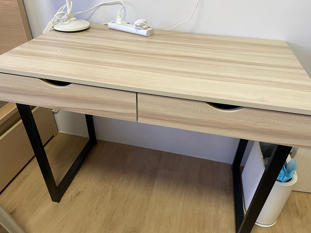 Oak wood study table 120x60cm, Furniture & Home Living, Furniture ...