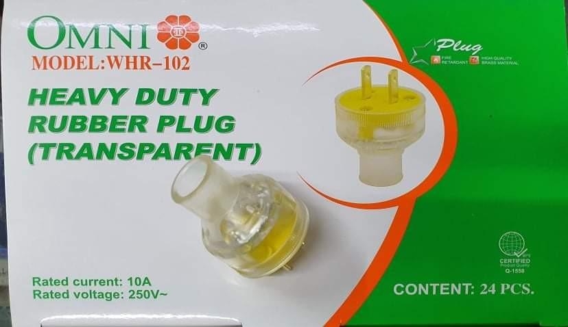 Omni heavy duty rubber Plug transparent, TV & Home Appliances ...