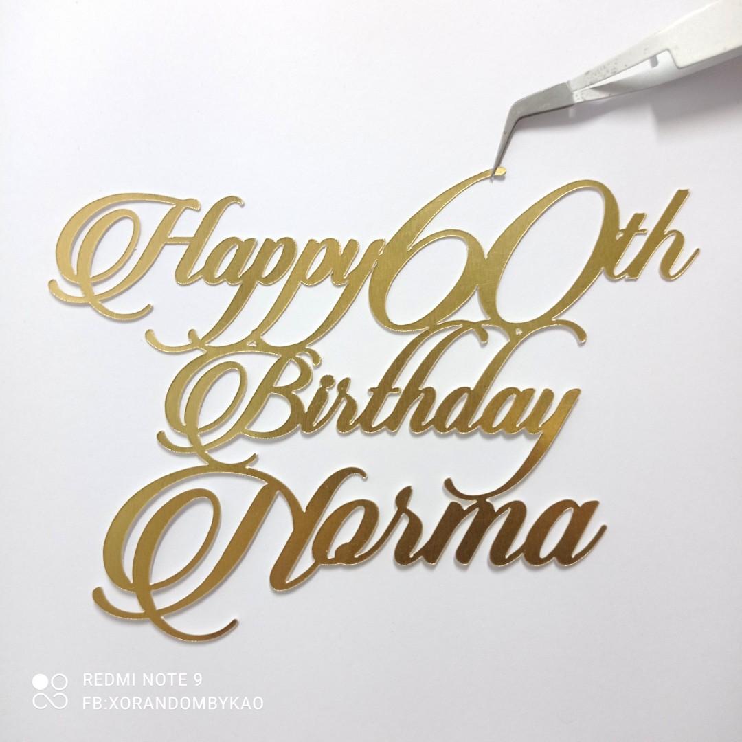 Personalized Cardstock Cake Topper for Birthday, Hobbies & Toys ...