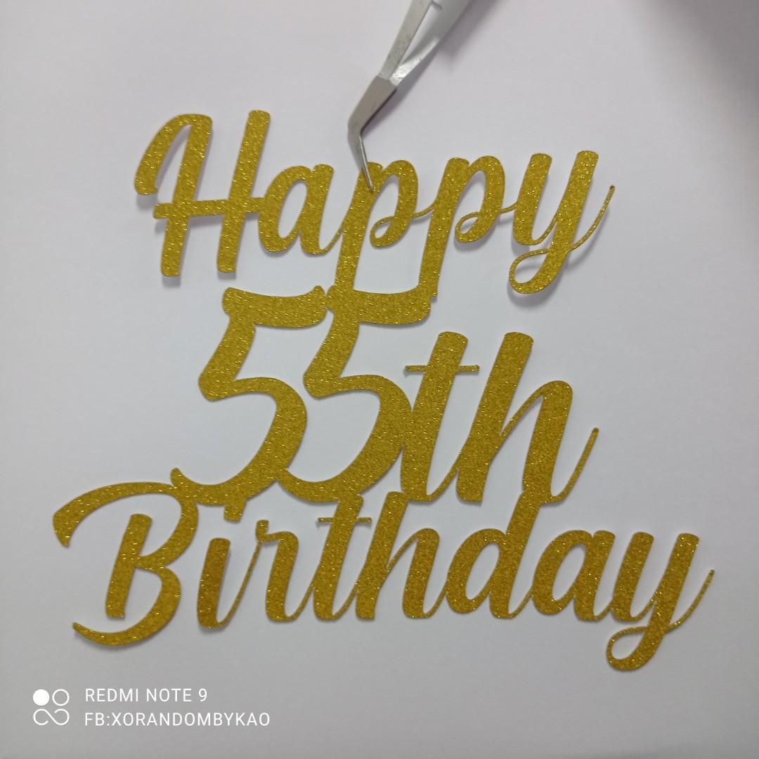 Personalized Cardstock Cake Topper for Birthday, Hobbies & Toys ...