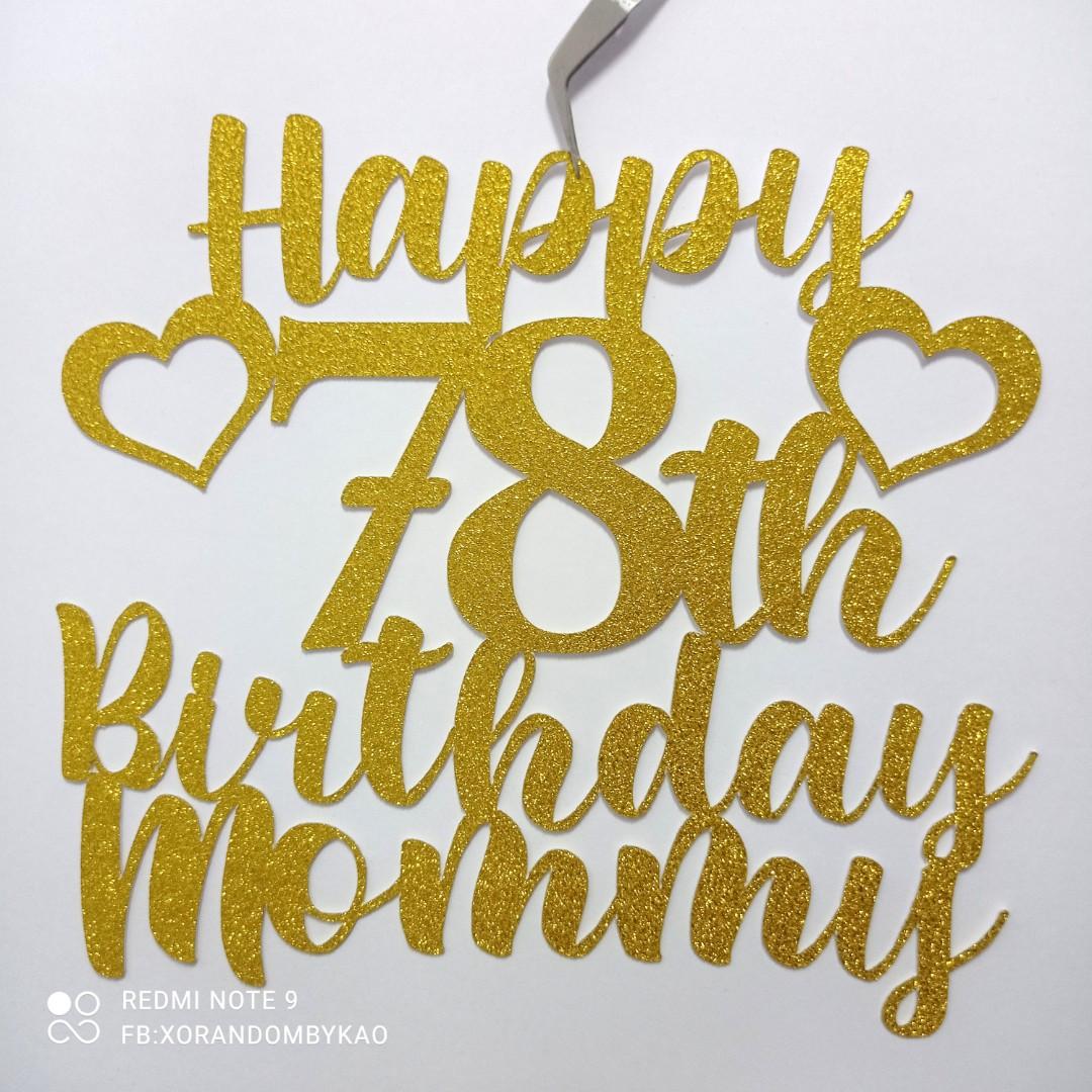 Personalized Cardstock Cake Topper for Birthday, Hobbies & Toys ...