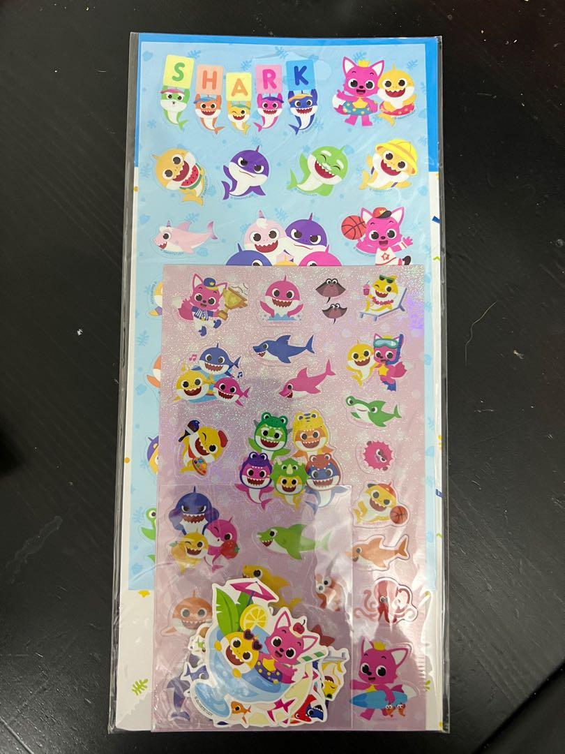 Pinkfong Baby Shark貼紙Stickers, 興趣及遊戲, 手作＆自家設計, 文具 on Carousell