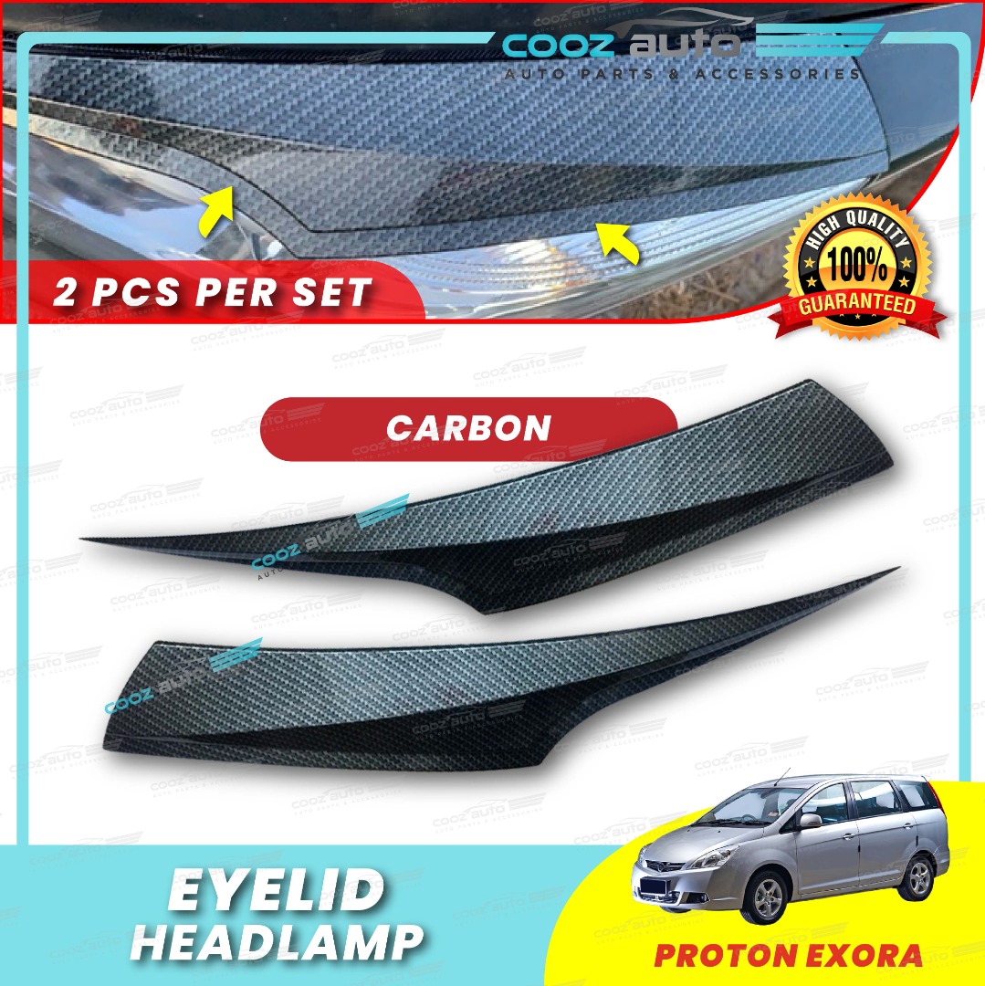 Proton Exora Headlamp Lid Cover Eyebrow Eyelid Lip CARBON Eye brow lid, Auto Accessories on ...