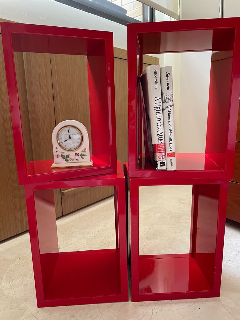 Red metal display units, Furniture & Home Living, Furniture, Shelves ...