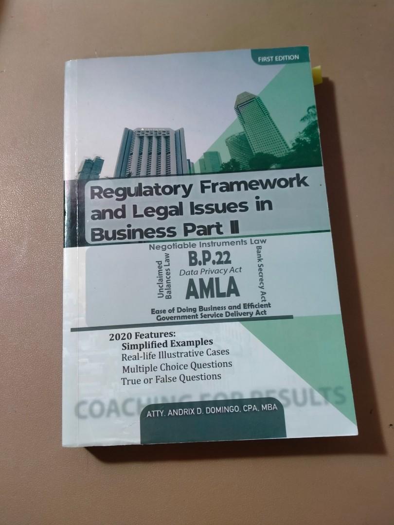 Regulatory Framework and Legal Issues in Business Part II by Andrix ...