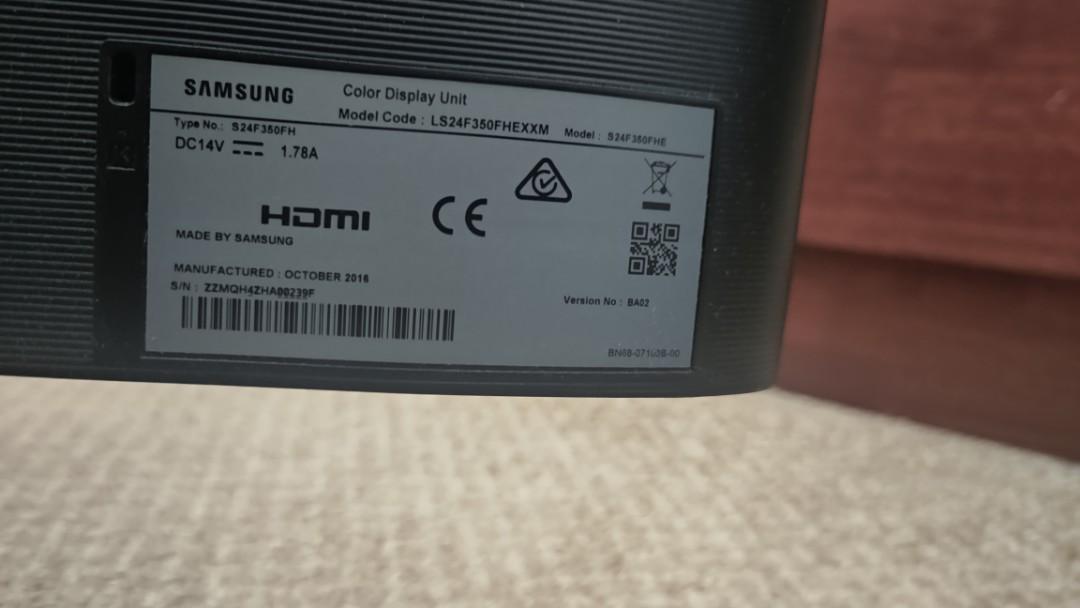 Samsung 24" Monitor, Computers & Tech, Parts & Accessories, Monitor ...