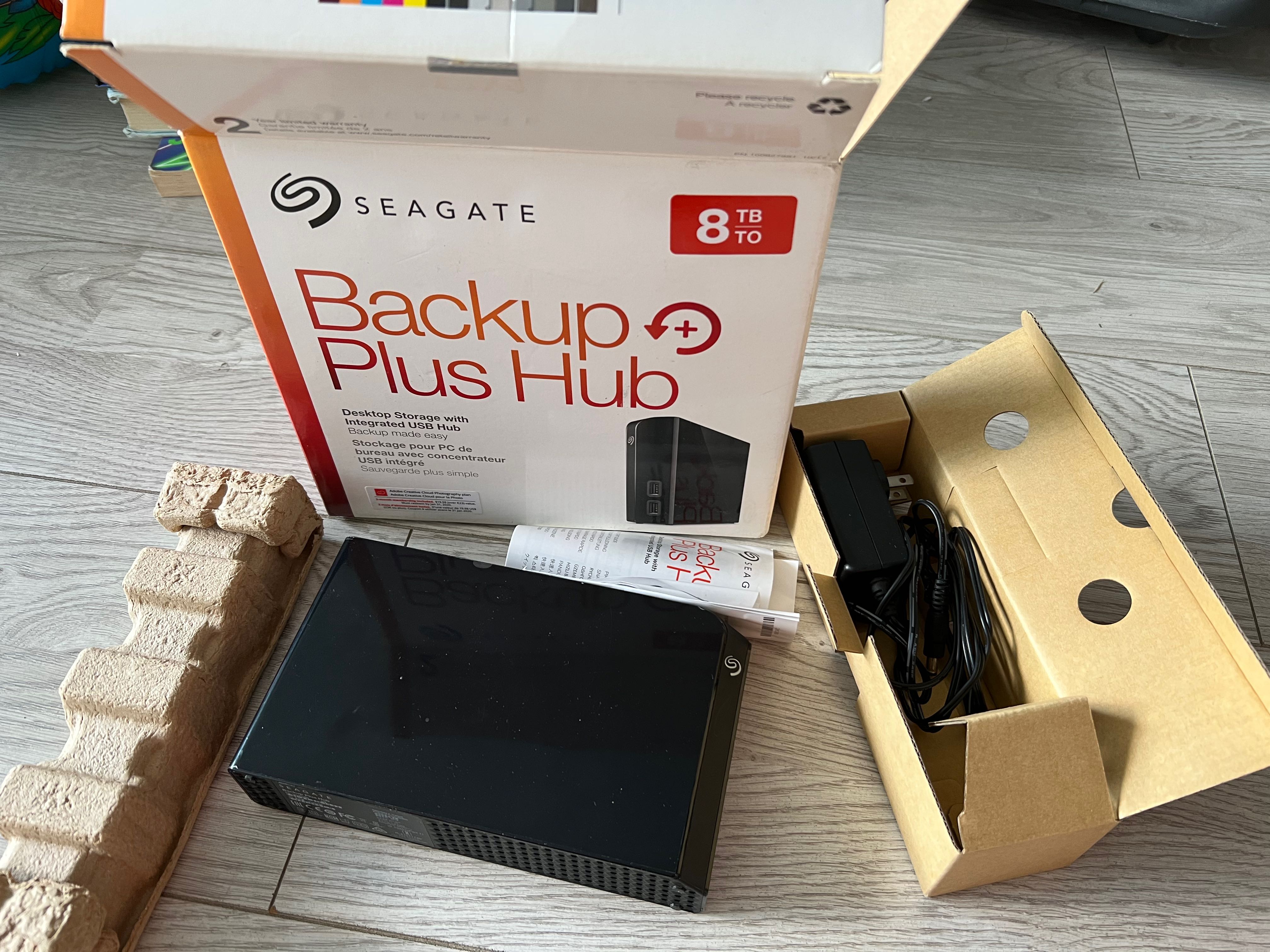 Seagate USB 8TB External hard disk Backup plus hub with 2 USB ports ...