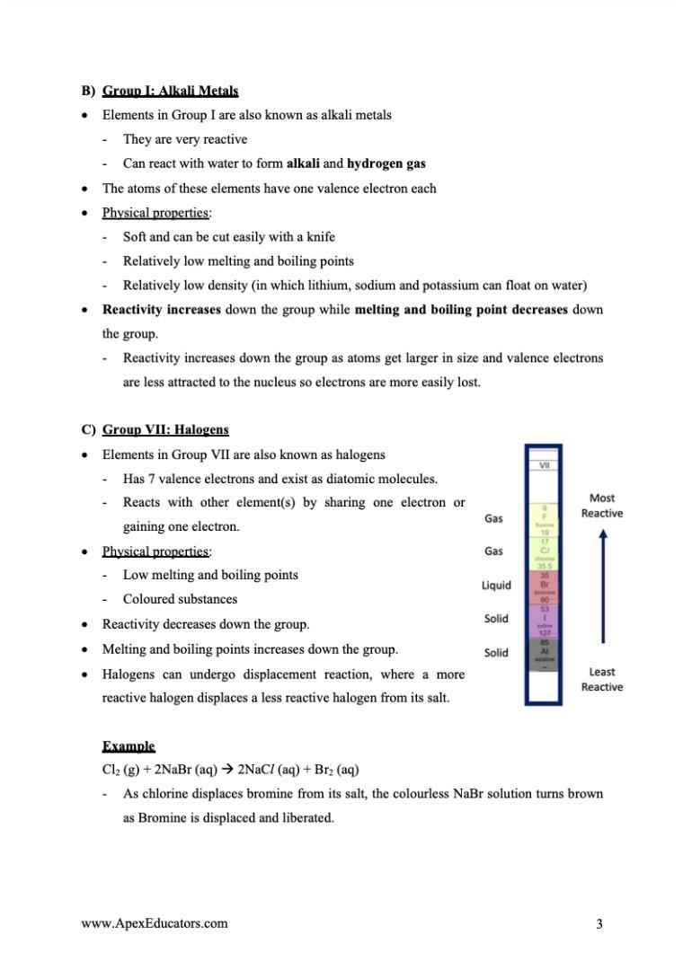 Sec 3/4/5 Combined Science - Chemistry (Topical notes and worksheets ...