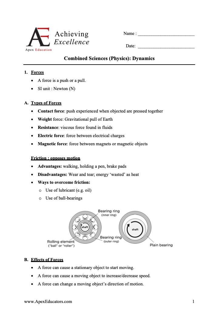 Sec 3/4/5 Combined science (Physics) Topical Worksheets (softcopy ...