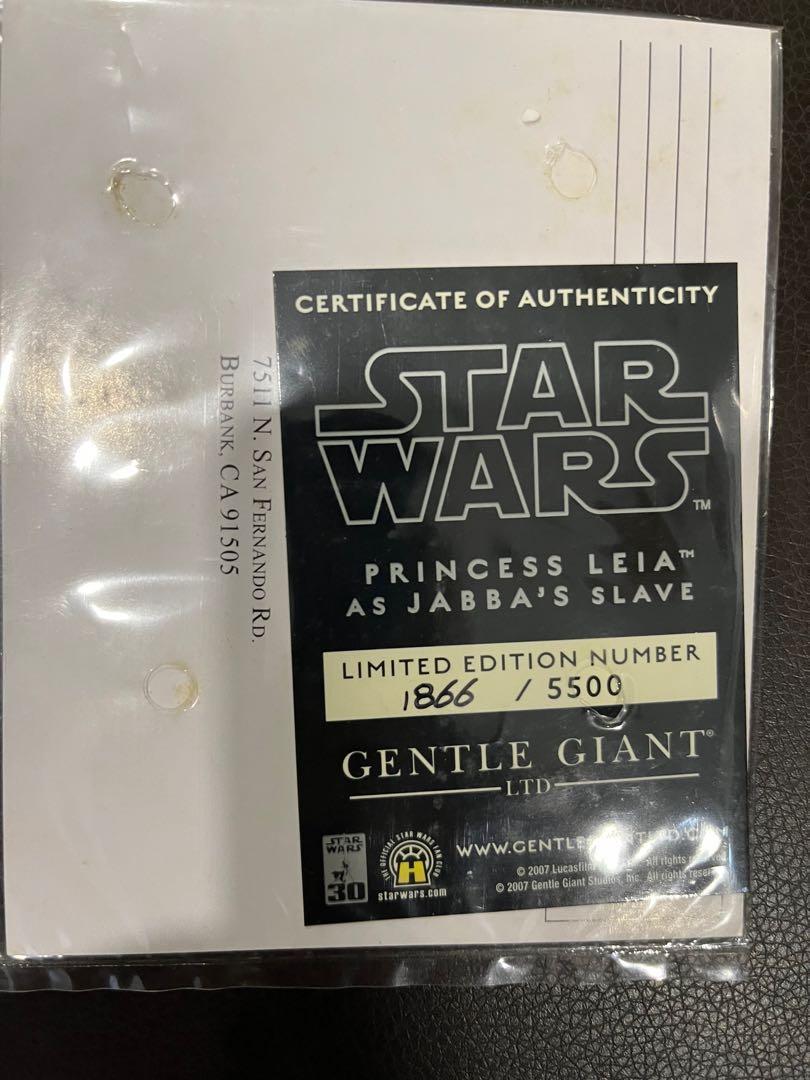 Sideshow Star Wars Princess Leia as Java’s Slave Gentle Giant statue ...