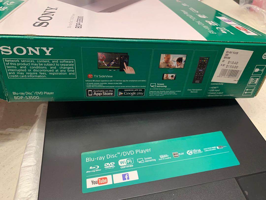 SONY Blu-ray Disc and DVD player, TV & Home Appliances, TV & Entertainment, Blu-Ray & Media ...