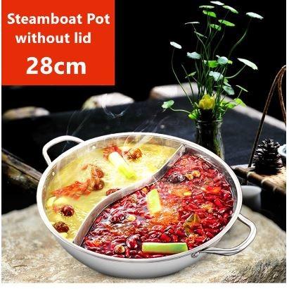 Steamboat pot Yuan Yang double pot hotpot 32cm with lid or 28cm ...