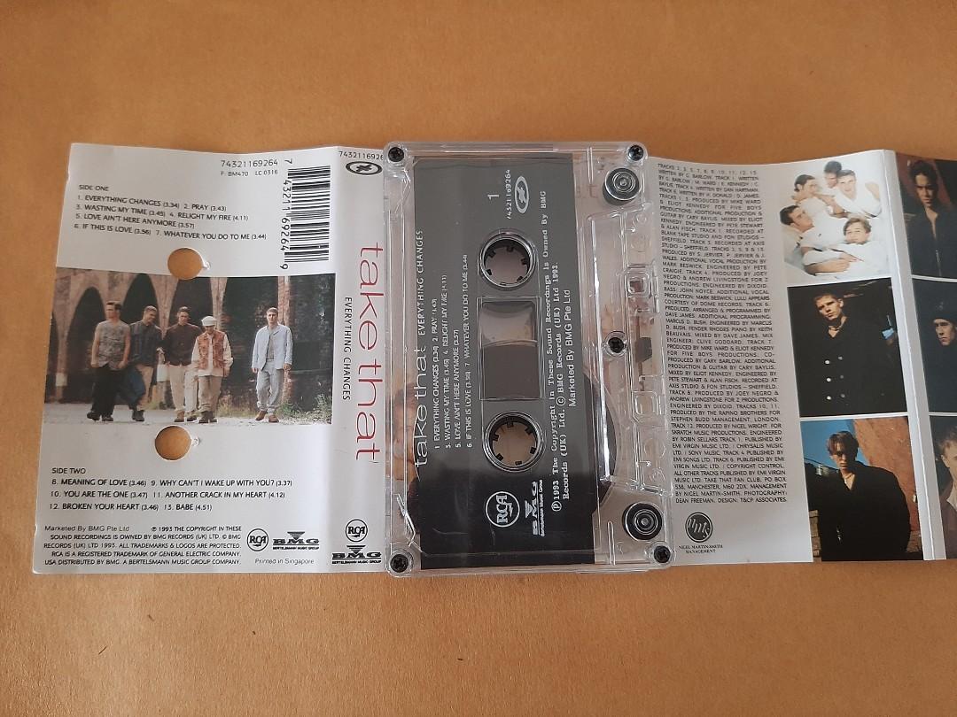 Take That Everything Changes cassette tape, Hobbies & Toys, Music & Media, CDs & DVDs on Carousell