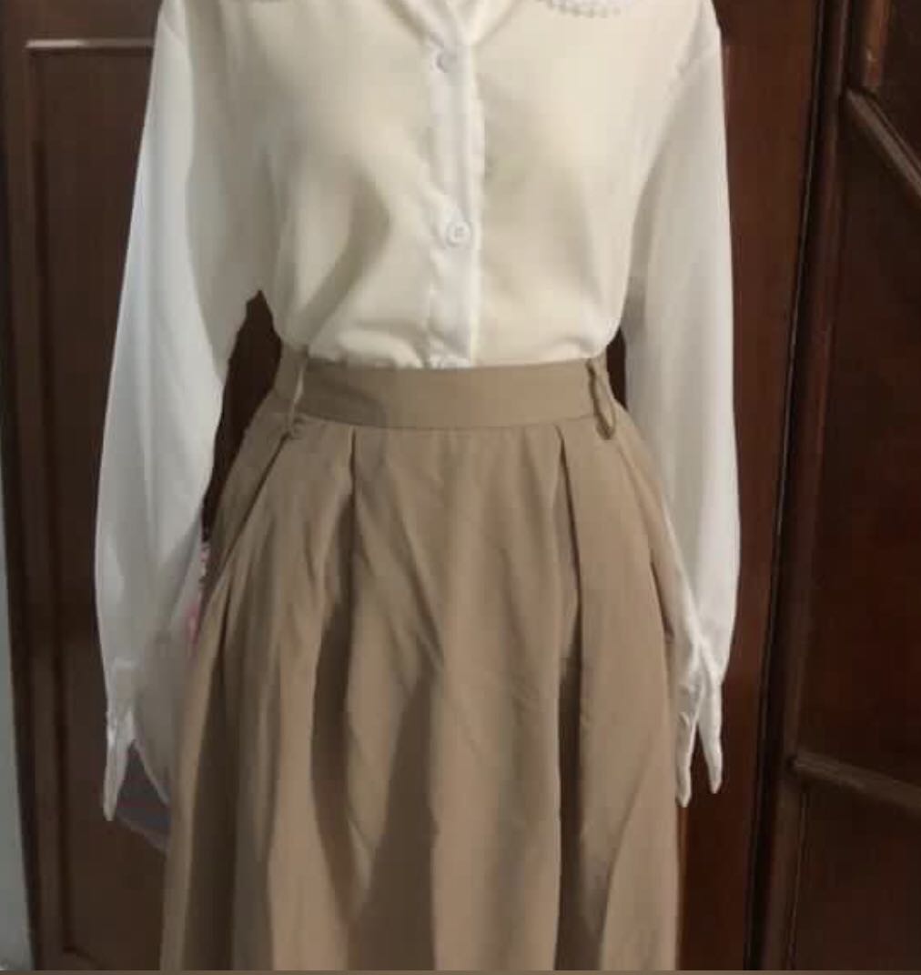 vintage skirt brown - rok rampel korea, Fesyen Wanita, Pakaian Wanita ...