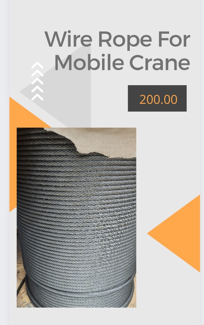 Wire Rope For Mobile Crane, Commercial & Industrial, Construction Tools ...