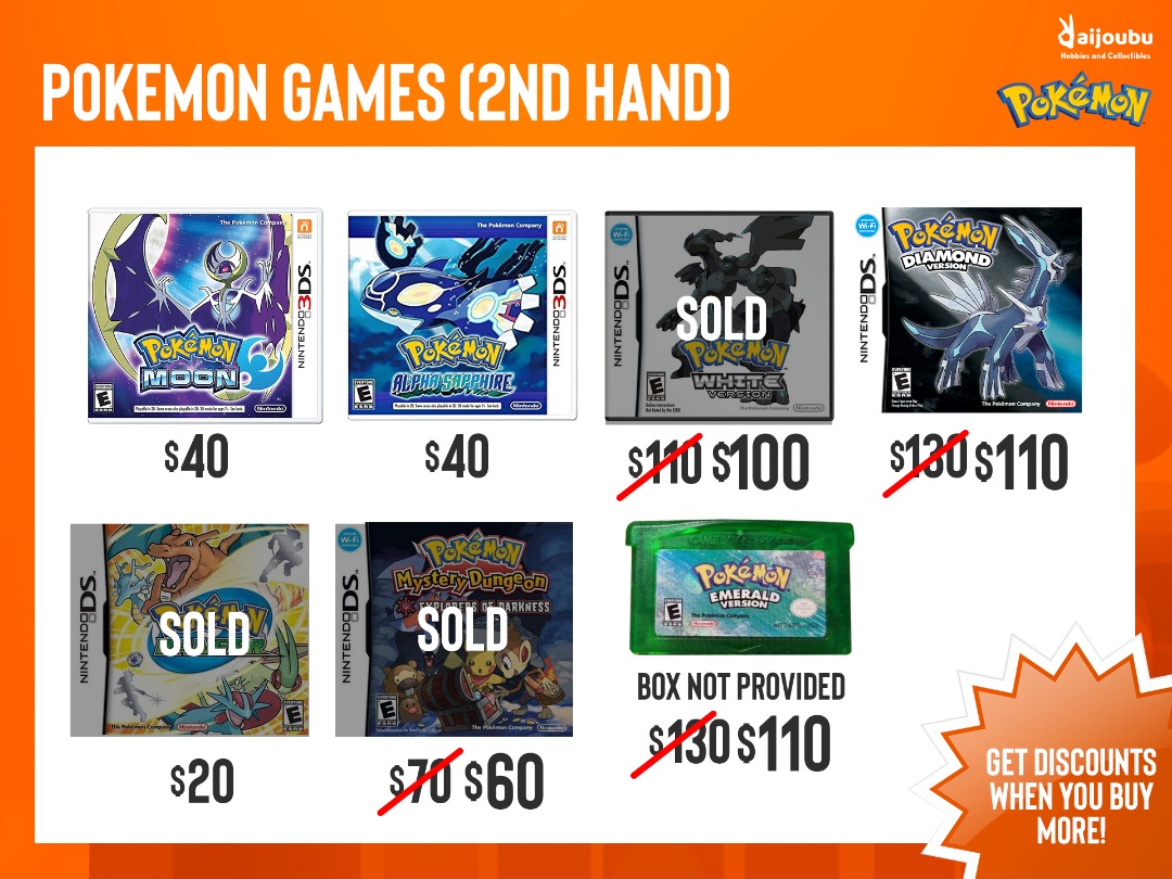 WTS Nintendo Pokemon games (2nd hand), Video Gaming, Video Games ...