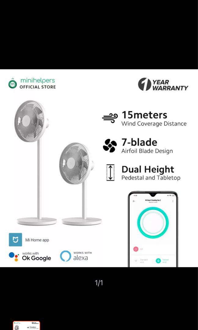 Xiaomi smart standing 1C Fan, Furniture & Home Living, Lighting & Fans ...