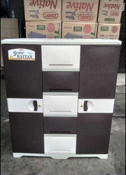 ZOOEY DUAL CABINET RATTAN STYLE, Furniture & Home Living, Furniture ...