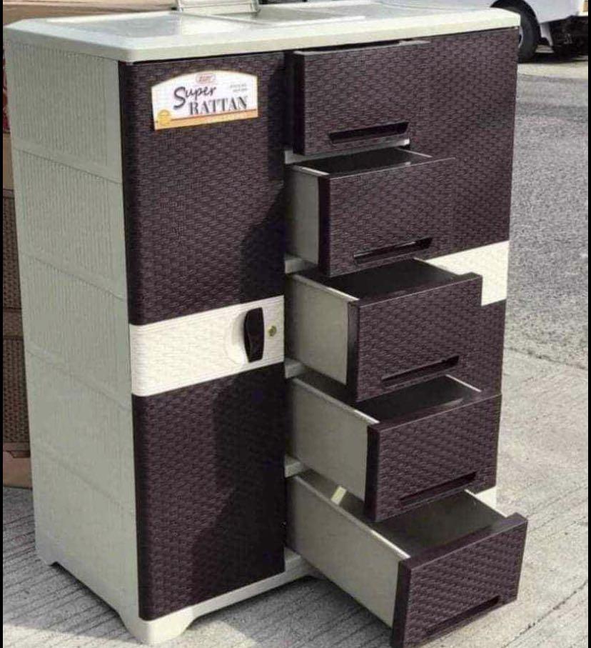 ZOOEY DUAL CABINET RATTAN STYLE, Furniture & Home Living, Furniture ...